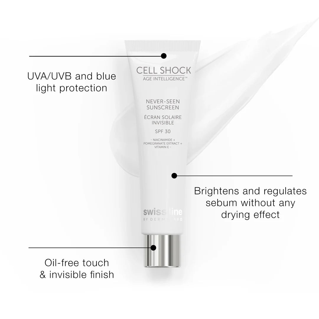 Swissline Never-Seen Sunscreen SPF 30 – Village Wellness Spa